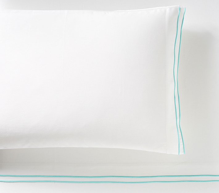 Parker Embroidered Sateen Sheet Set | Pottery Barn Kids