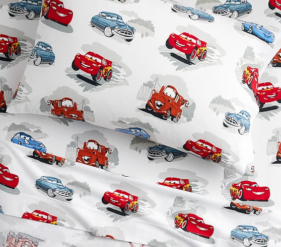 Disney•Pixar Cars Organic Flannel Kids' Sheet Set | Pottery Barn Kids