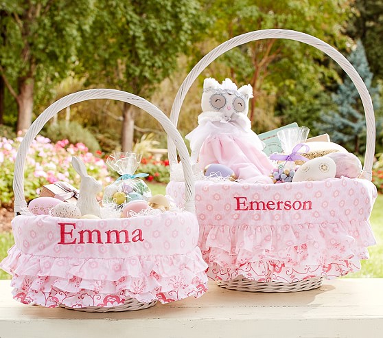 Pink Tiered Ruffle Easter Basket | Pottery Barn Kids