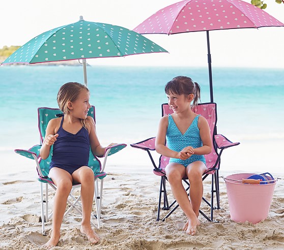 Girl's Freeport Kids Beach Chair & Umbrella | Pottery Barn Kids