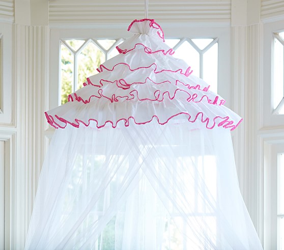 Pink Bali Ruffle Bed Canopy | Pottery Barn Kids