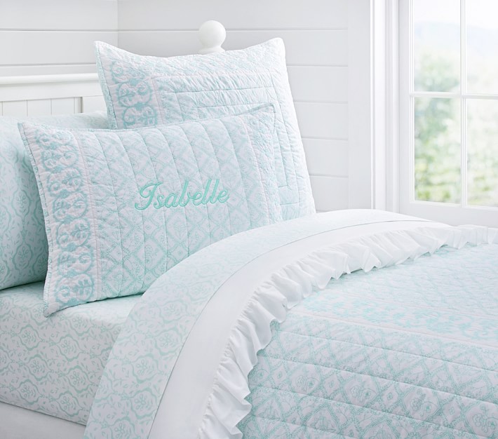 Aqua Isabelle Kids' Comforter Set | Pottery Barn Kids