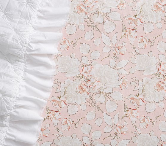 Tencel® Rose Toile Crib Sheets | Pottery Barn Kids
