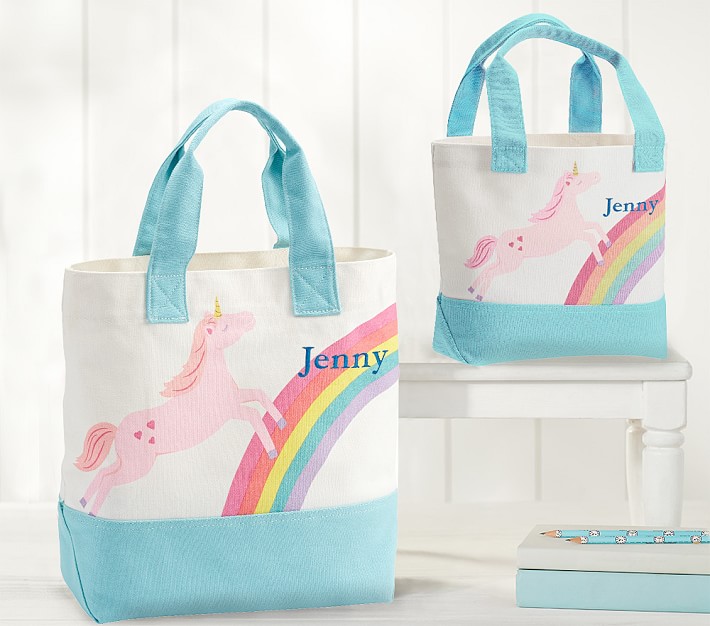 Preppy Unicorn Rainbow Kids Tote | Pottery Barn Kids