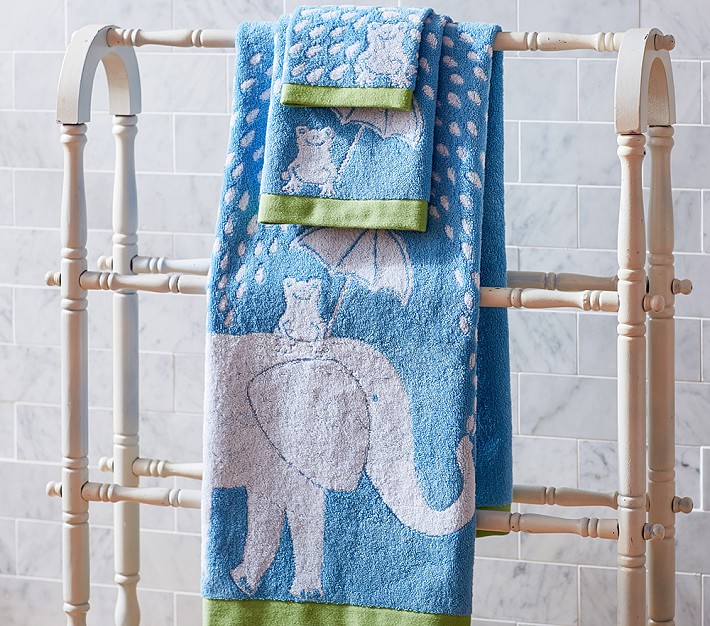 Boys Elephant Kids Bath Towel | Pottery Barn Kids