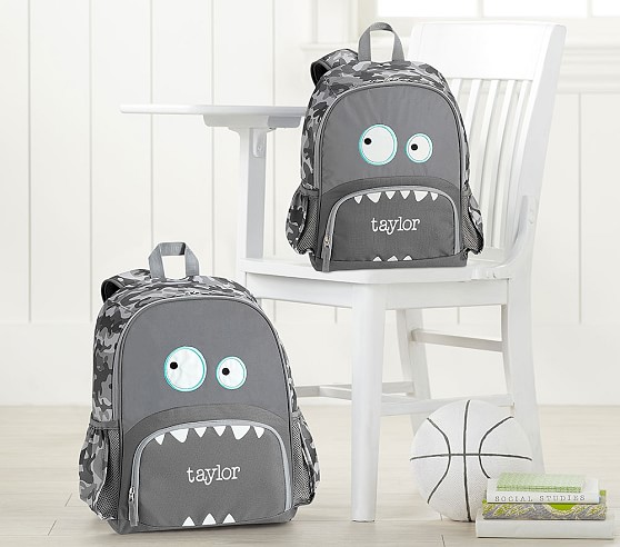 Mackenzie Critter Gray Monster Kids Backpacks | Pottery Barn Kids