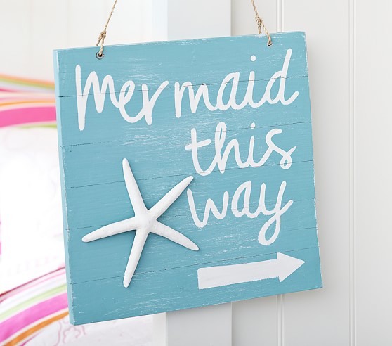 Mermaid Wall Sign | Pottery Barn Kids