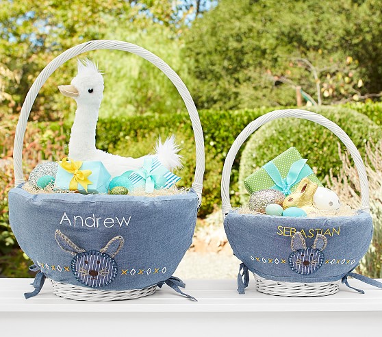 Applique Bunny Easter Basket | Pottery Barn Kids
