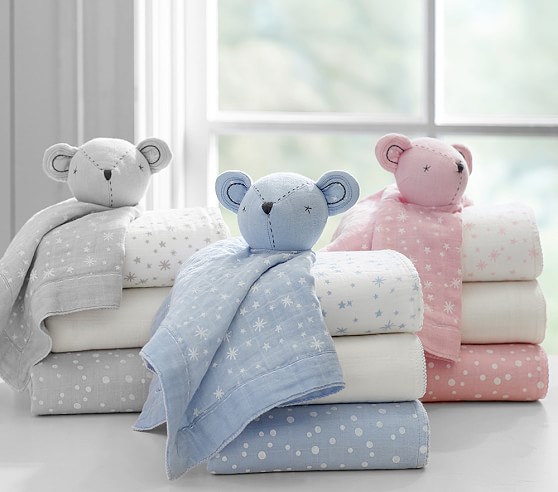 Organic Star Muslin Thumbie & Swaddle Set | Pottery Barn Kids