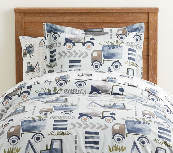 Organic Henry Construction Kids' Sheet Set | Pottery Barn Kids