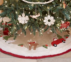 Woodland Tree Skirt Holiday Decor Pottery Barn Kids