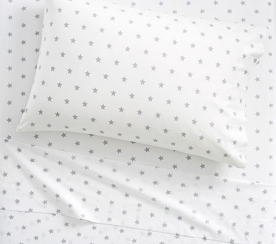 Grey Star Toddler Sheet Set| Toddler Bedding | Pottery Barn Kids