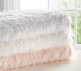 Monique Lhuillier Channel Faux-Fur Kids Blanket | Pottery Barn Kids