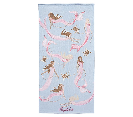 Isabelle Mermaid Kids Beach Towel | Pottery Barn Kids