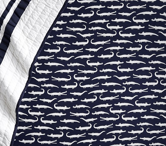 Preppy Alligator Crib Sheets | Pottery Barn Kids