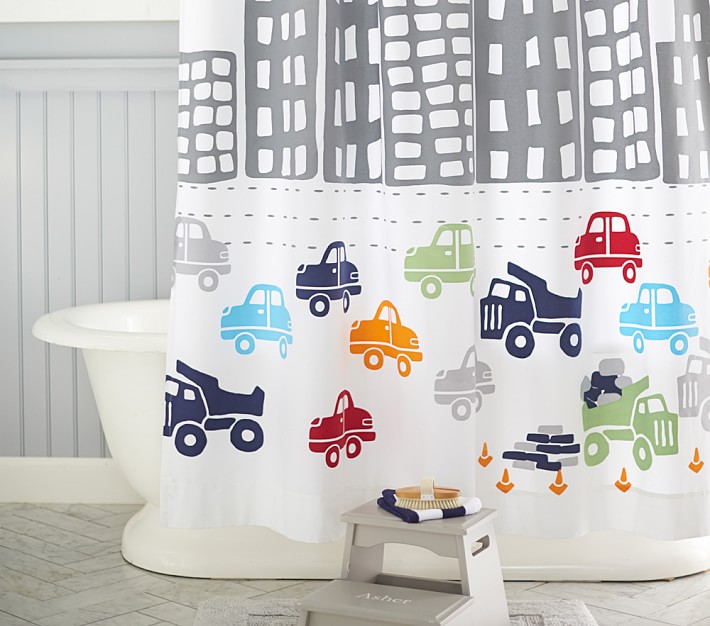 Transportation Kids Shower Curtain | Pottery Barn Kids