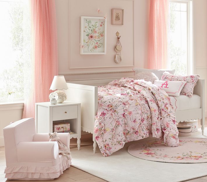 Oversized Anywhere Chair Dusty Blush Ruffle