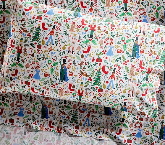 Rifle Paper Co. Nutcracker Organic Sheet Set | Pottery Barn Kids