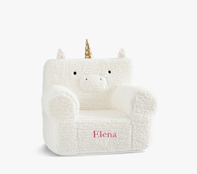 My First Unicorn Cozy Sherpa Anywhere Chair Toddler Armchair Pottery Barn Kids