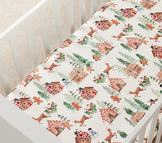 Gingerbread Organic Crib Fitted Sheet | Pottery Barn Kids