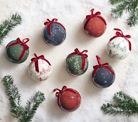 Chris Loves Julia Decoupage Balls Ornaments, Set of 8 | Pottery Barn Kids