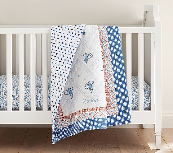 Roller Rabbit Monkey Baby Quilt - Playful Nursery Decor | Pottery Barn Kids