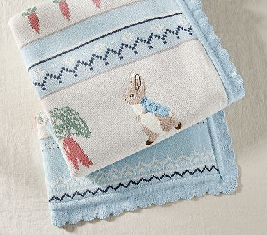 Peter Rabbit™ Garden Fair Isle Heirloom Baby Blanket | Pottery Barn Kids
