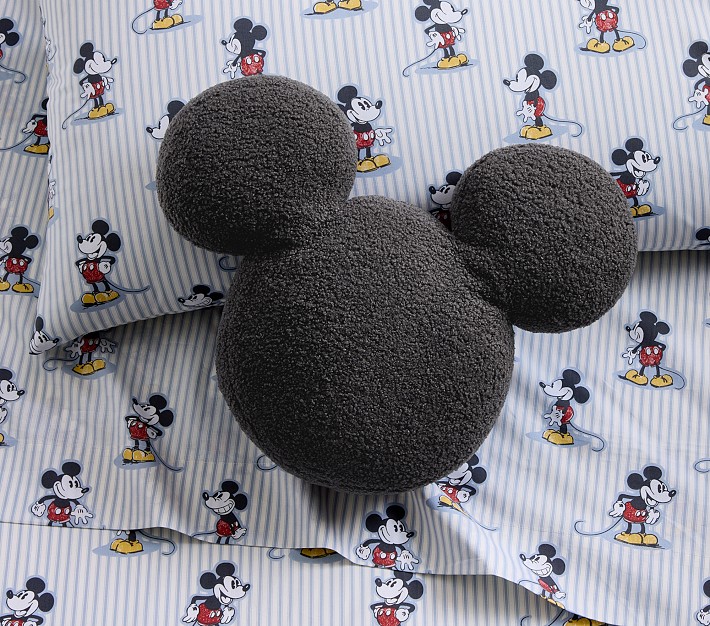 Disney Home x Sanderson Mickey Mouse Shaped Pillow | Pottery Barn Kids