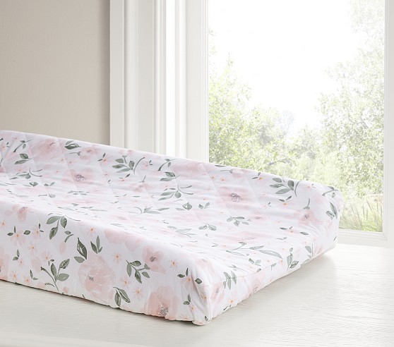 Meredith Floral Organic Changing Pad Cover | Pottery Barn Kids