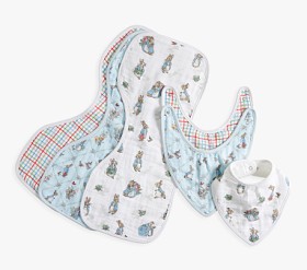 Peter Rabbit™ Organic Muslin Bib and Burp Set | Pottery Barn Kids