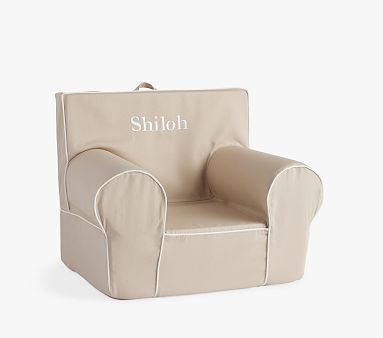 Kids Anywhere Chair®, Oatmeal w/ White Piping Slipcover Only | Pottery ...