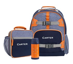 Mackenzie Blue/Navy/Orange Color Block Backpack & Lunch Bundle, Set of ...