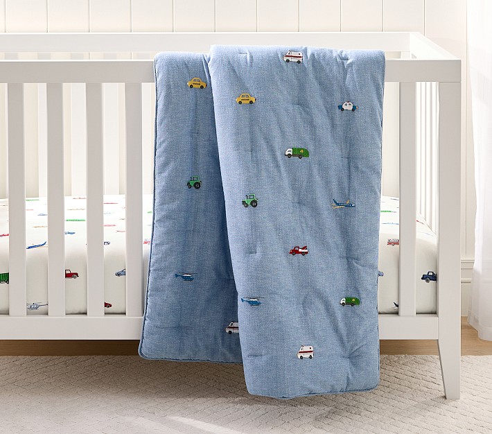 Trace Transportation Baby Quilt - Whimsical Vehicle Design | Pottery ...