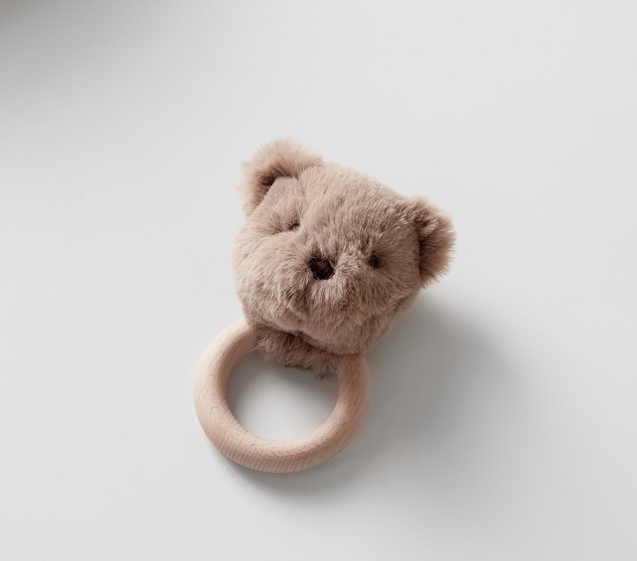 Bear Plush Critter Rattle | Pottery Barn Kids