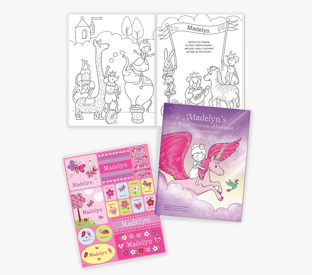 Royal Princess Adventure Personalized Coloring Book & Sticker Gift Set ...