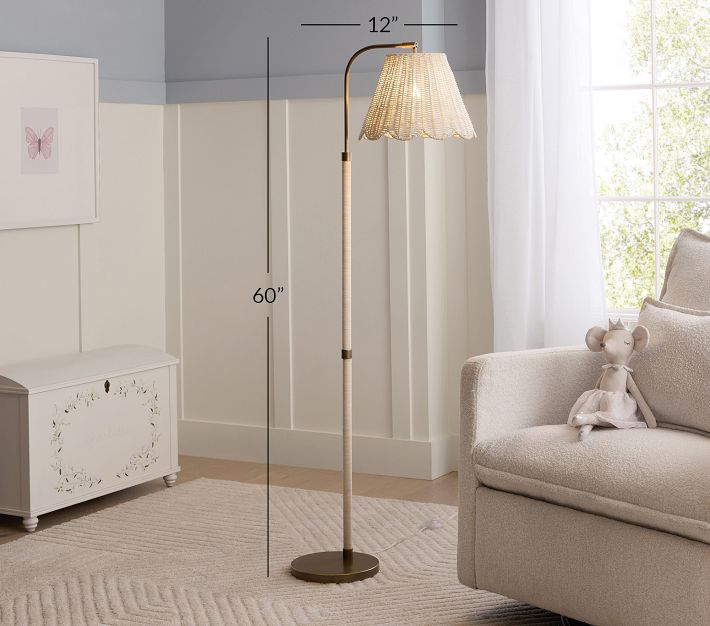 Scallop Rattan Floor Lamp 60