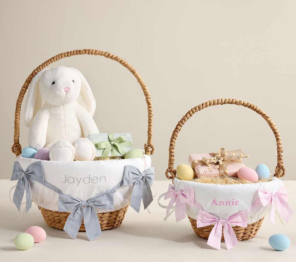 Striped Bows Easter Basket Liner | Pottery Barn Kids
