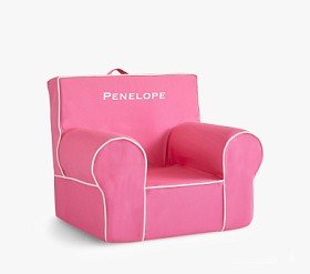 Anywhere Chair Bright Pink with White Piping Twill
