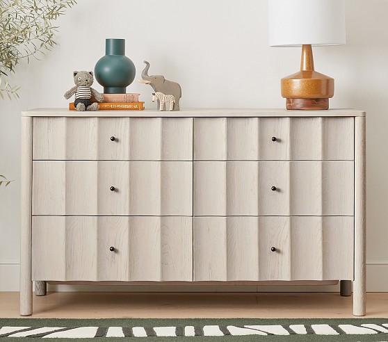 Scalloped Extra Wide Dresser Bleached Bone In Home