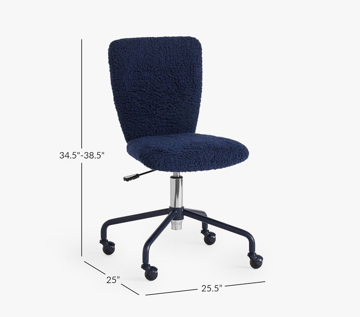 Sherpa Upholstered Desk Chair Cozy Sherpa Navy Ups Delivery