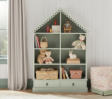 Pottery barn dollhouse bookcase used store