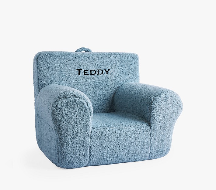 Kids Anywhere Chair Light Blue Cozy Sherpa Slipcover Only