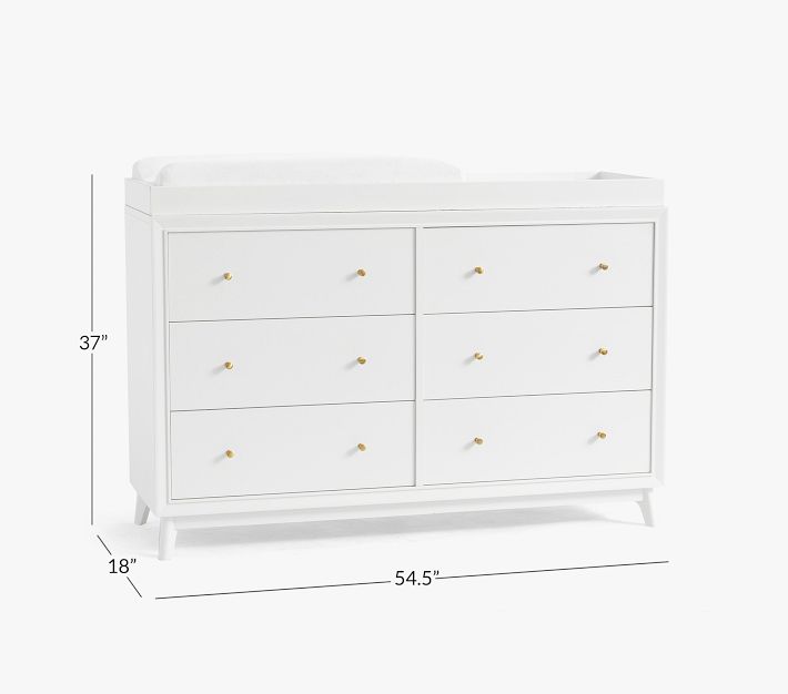 Sloan Extra Wide Nursery Dresser Topper Set Simply White In Home Delivery