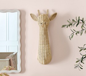 AERIN Rattan Giraffe Wall Decor | Pottery Barn Kids