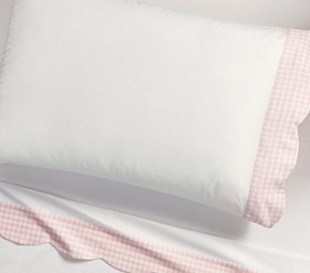 AERIN Gingham Scallop Cuff Sheet Set | Pottery Barn Kids