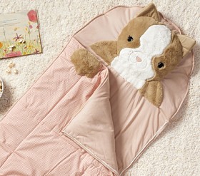 Juniper Kitty Shaggy Head Sleeping Bag - Cozy Adventures | Pottery Barn ...