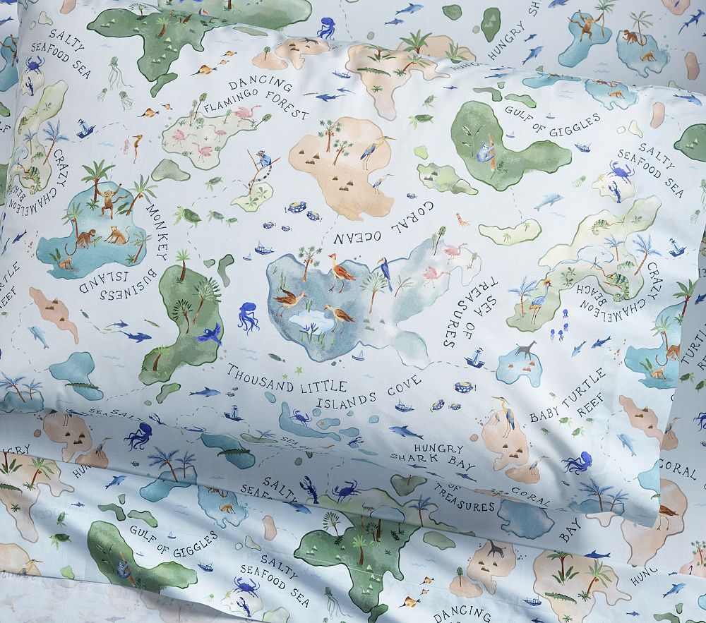 Layton Map Organic Sheet Set | Pottery Barn Kids