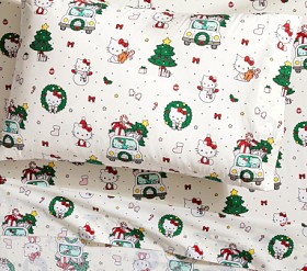 Hello Kitty® Christmas Organic Sheet Set | Pottery Barn Kids
