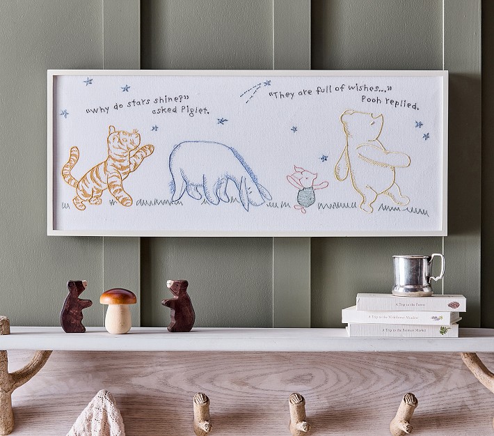 Disney Winnie The Pooh Embroidered Art | Pottery Barn Kids