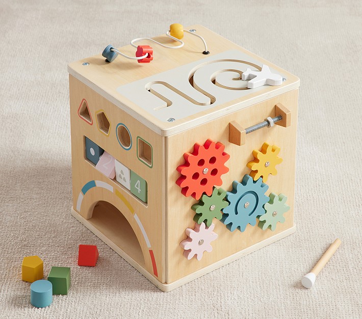Wooden Busy Cube | Interactive Sensory Toy | Pottery Barn Kids